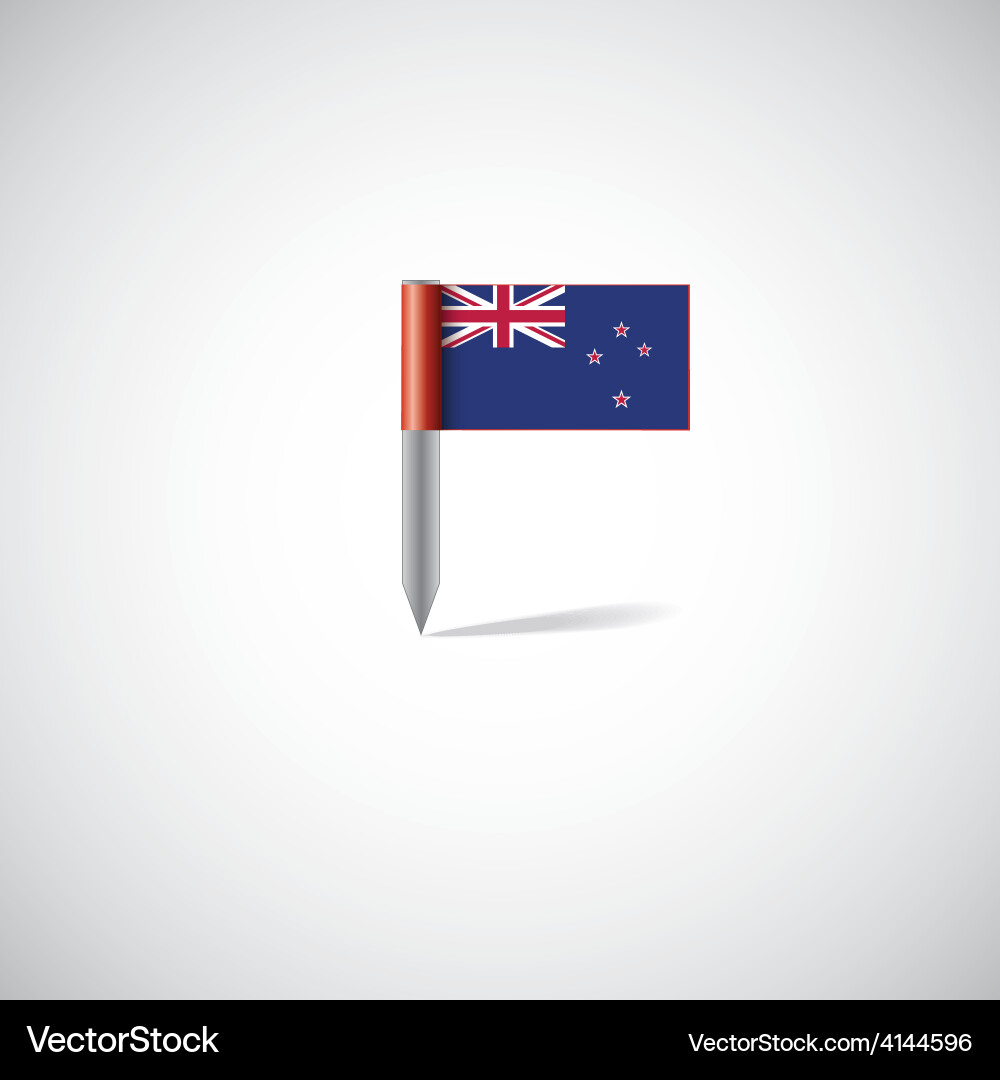 New zealand flag pin Royalty Free Vector Image