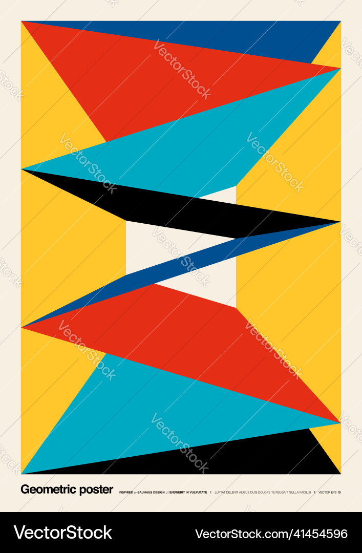 Original poster made in the bauhaus style Vector Image
