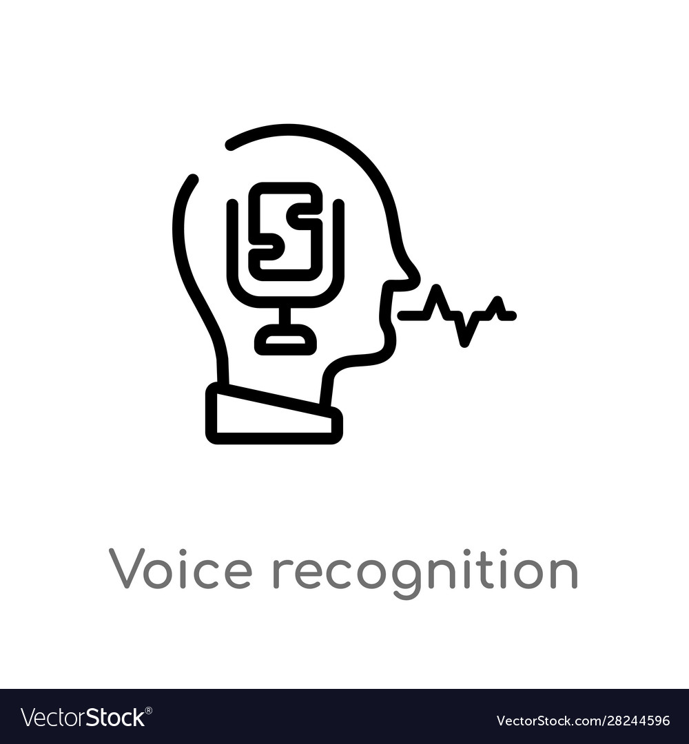 Outline voice recognition icon isolated black Vector Image