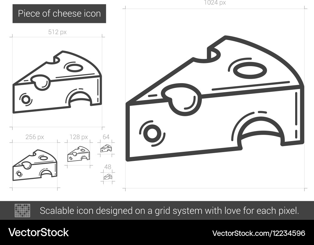 Piece of cheese line icon Royalty Free Vector Image
