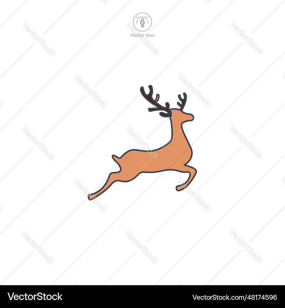 Reindeer icon symbol isolated on white background Vector Image