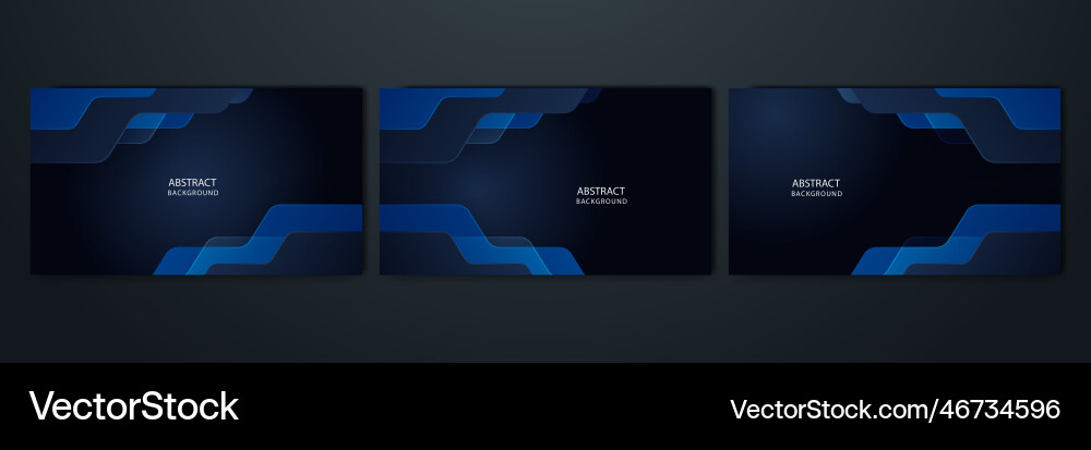 Set of modern realistic blue with shadow abstract Vector Image
