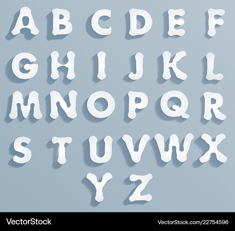 Set of paper the alphabet Royalty Free Vector Image
