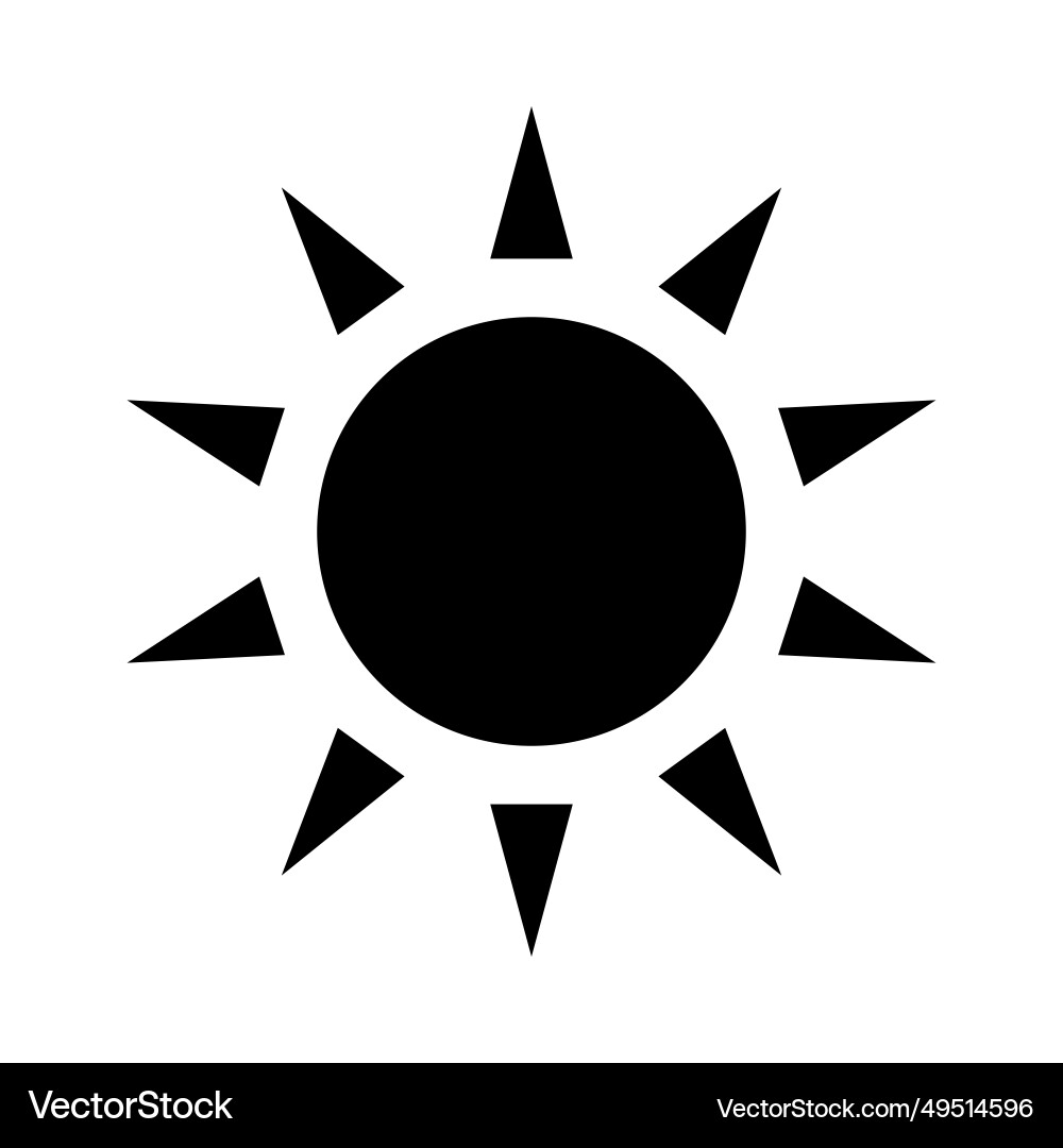 Sun glyph icon for personal and commercial use Vector Image