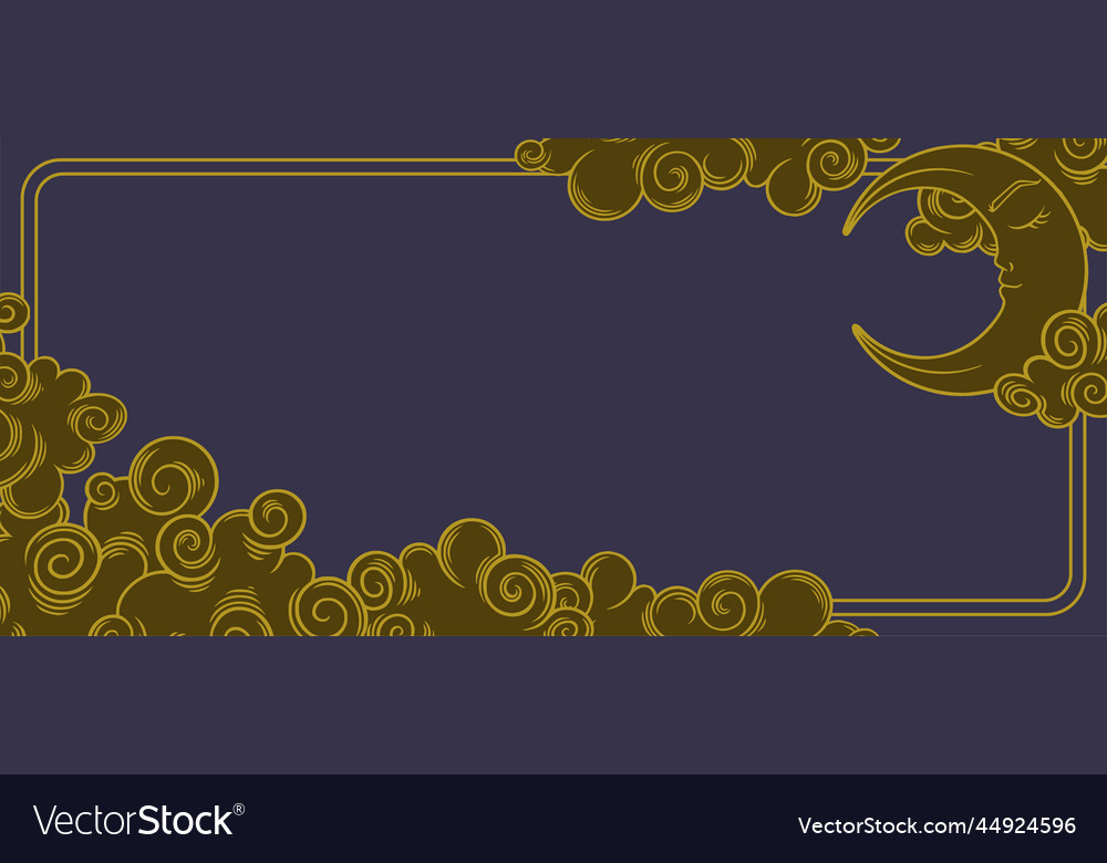 Tarot Poster With Engraved Moon Symbol Aesthetic Vector Image