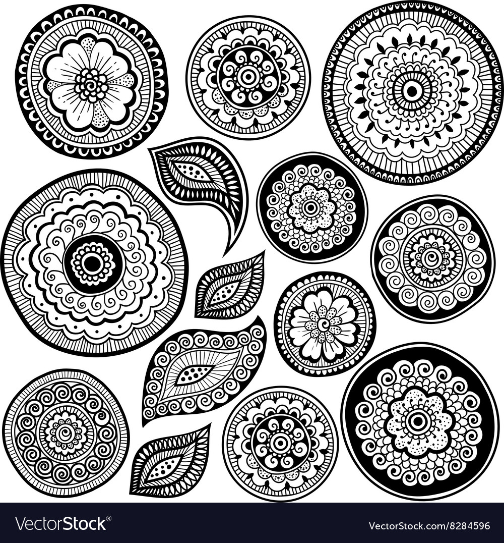 Zen-tangle elements for your creation Royalty Free Vector