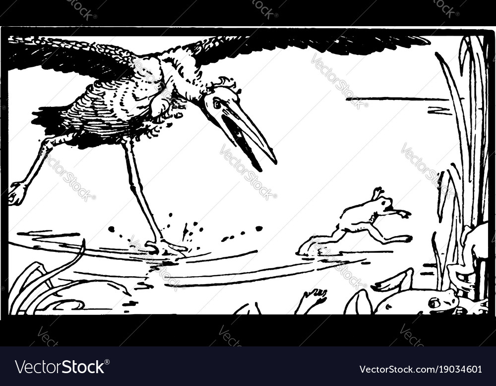 Aesops fables the frogs who wanted a king vintage Vector Image