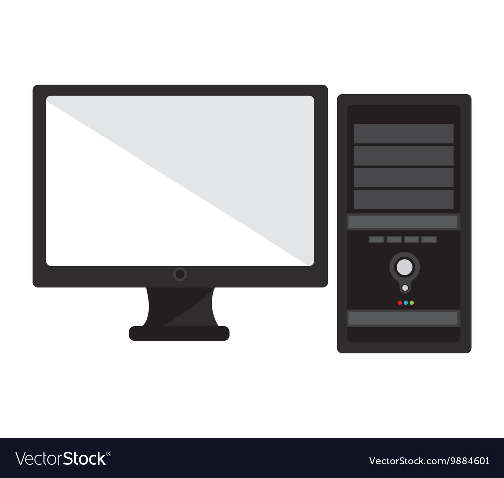 Computer desktop isolated icon design Royalty Free Vector