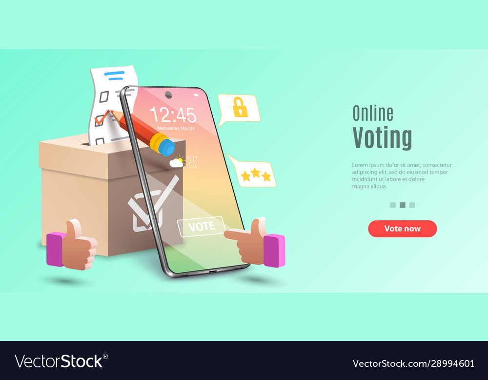 Concept online voting app e-voting internet Vector Image