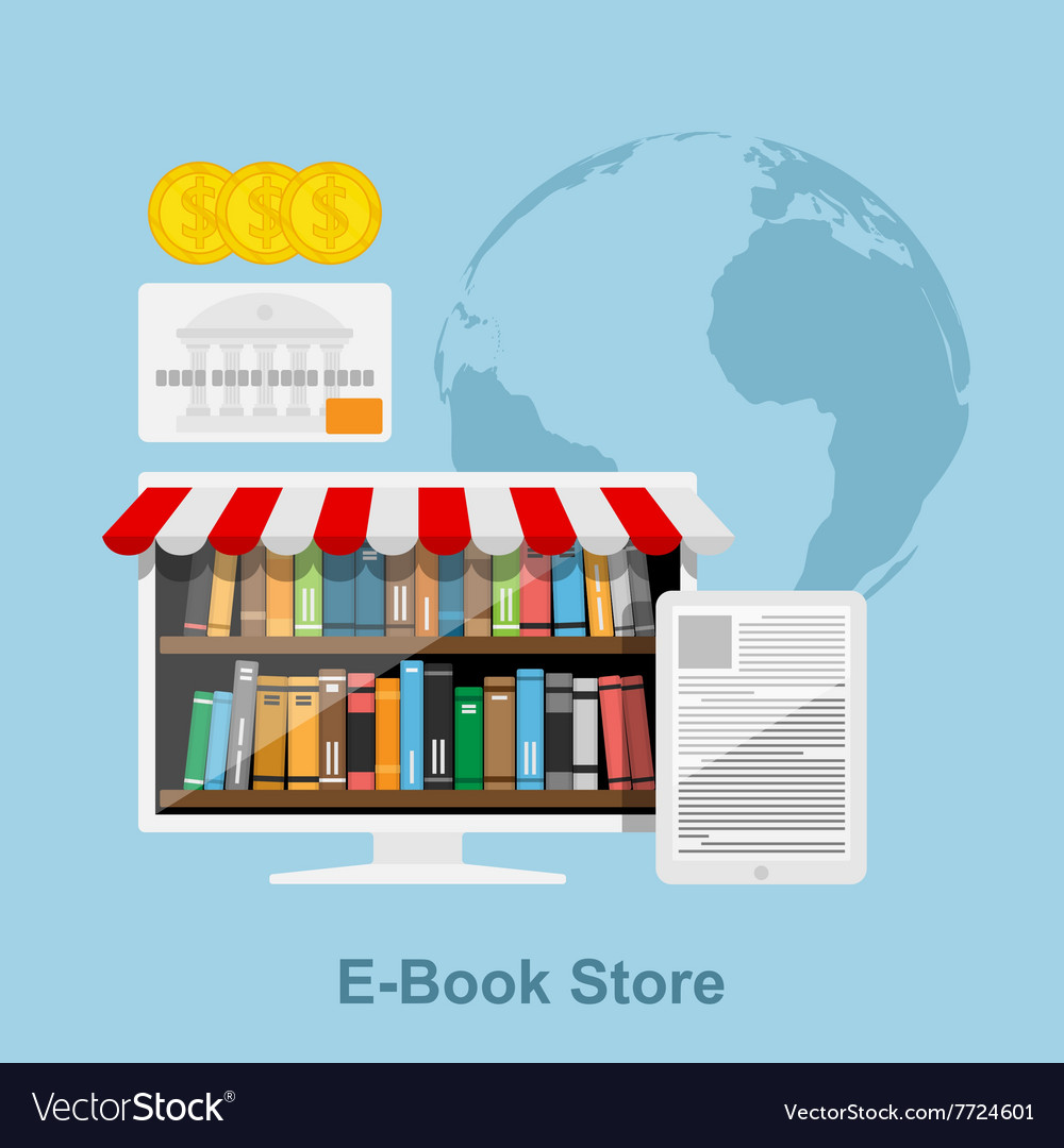 E book store Royalty Free Vector Image - VectorStock