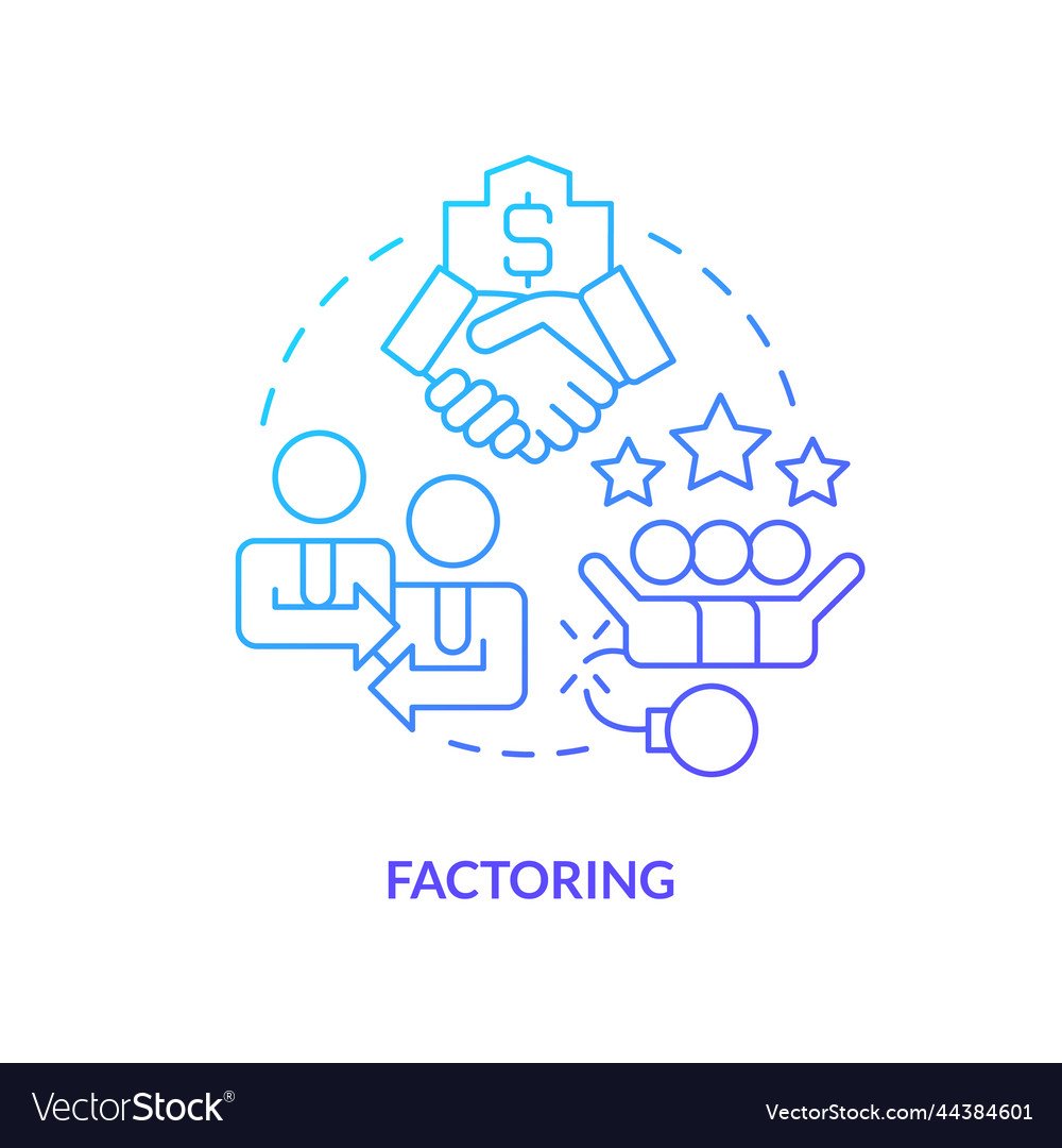 Factoring blue gradient concept icon Royalty Free Vector