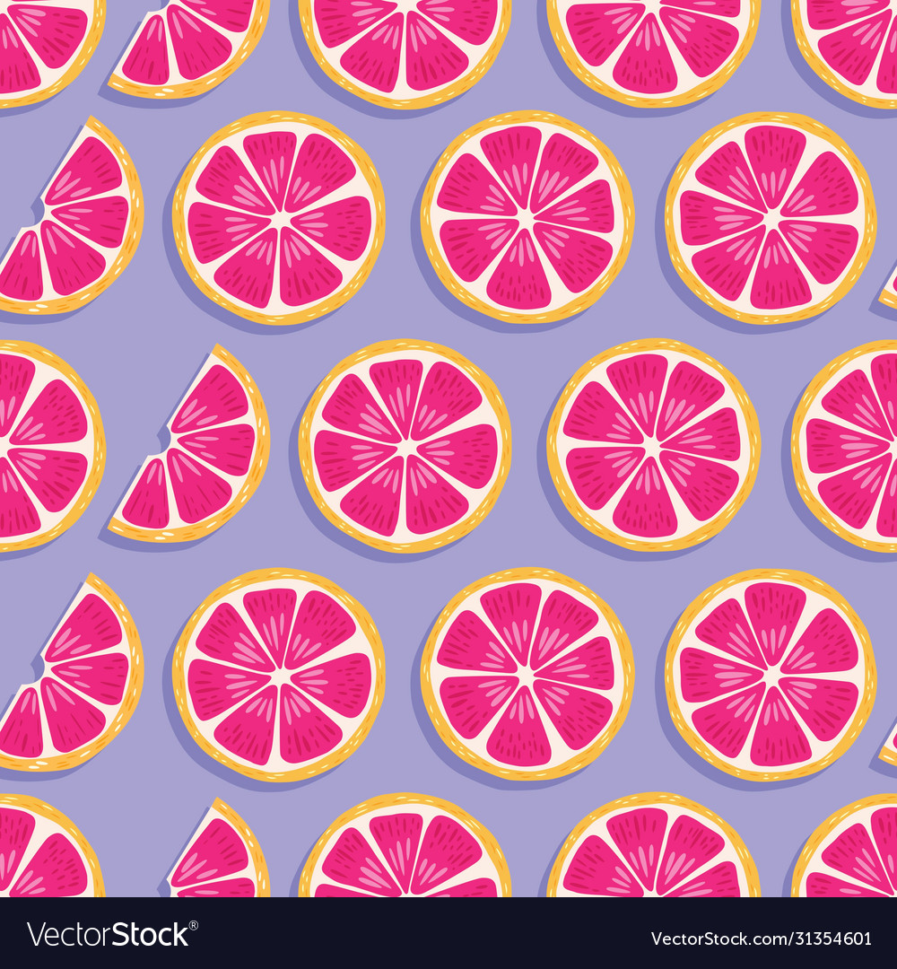 Fruit seamless pattern grapefruit Royalty Free Vector Image