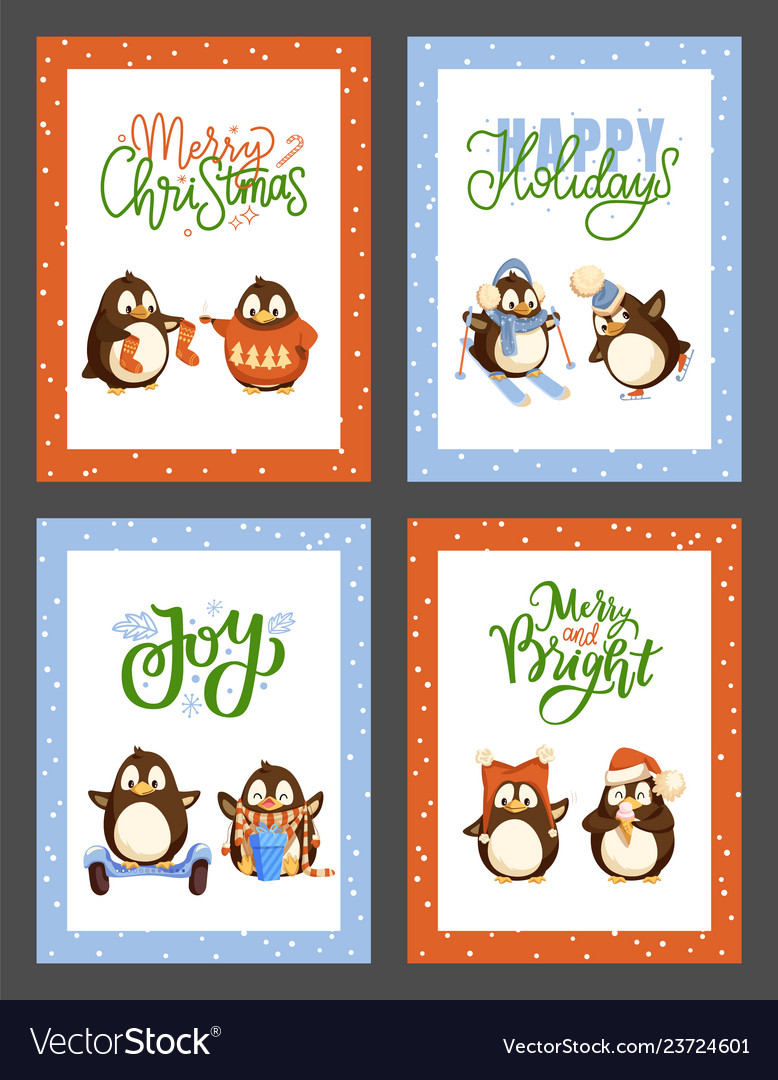 Happy and bright winter holiday christmas poster Vector Image