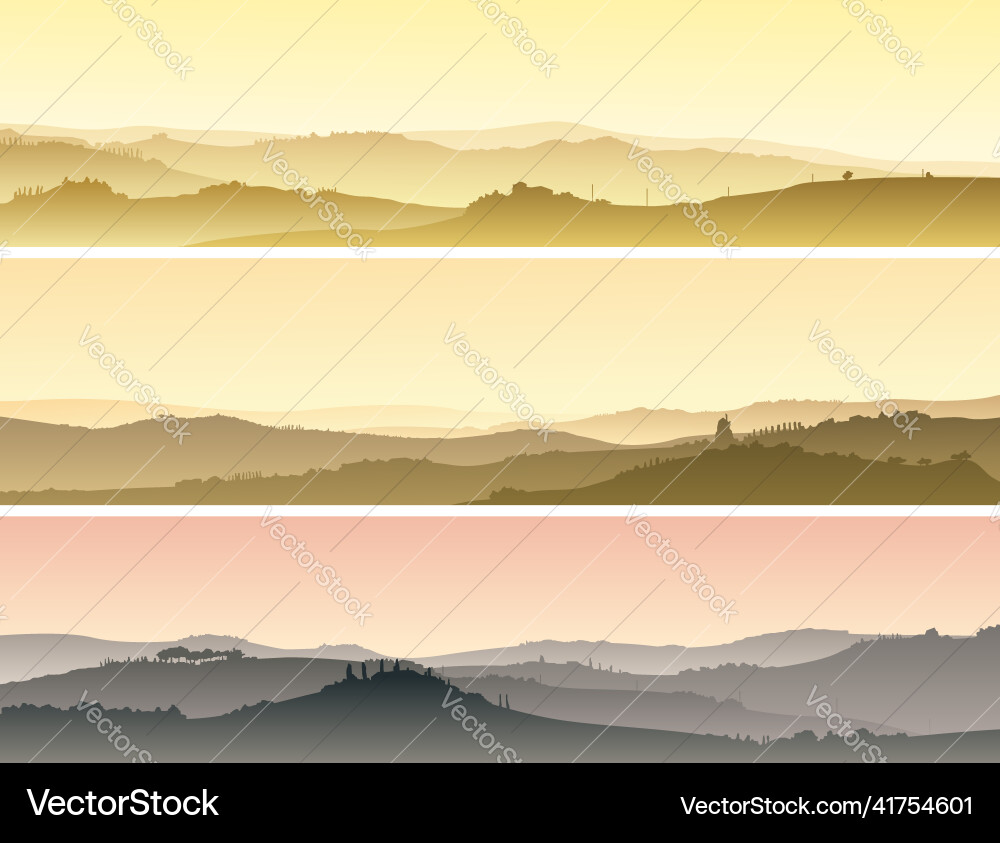 Horizontal banners of landscape valley Royalty Free Vector