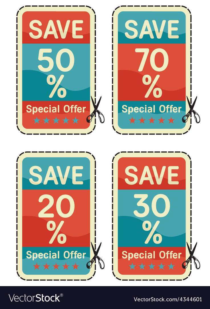 Kupon vertical resize Royalty Free Vector Image