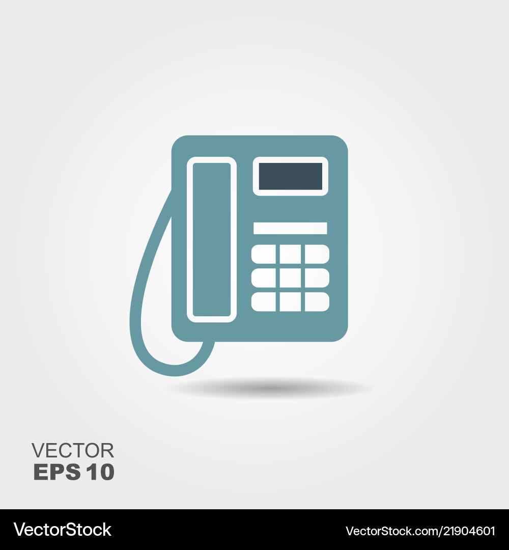 Landline icon in flat style isolated on grey Vector Image