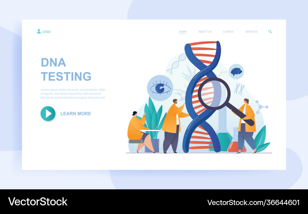 Male and female characters are testing dna Vector Image