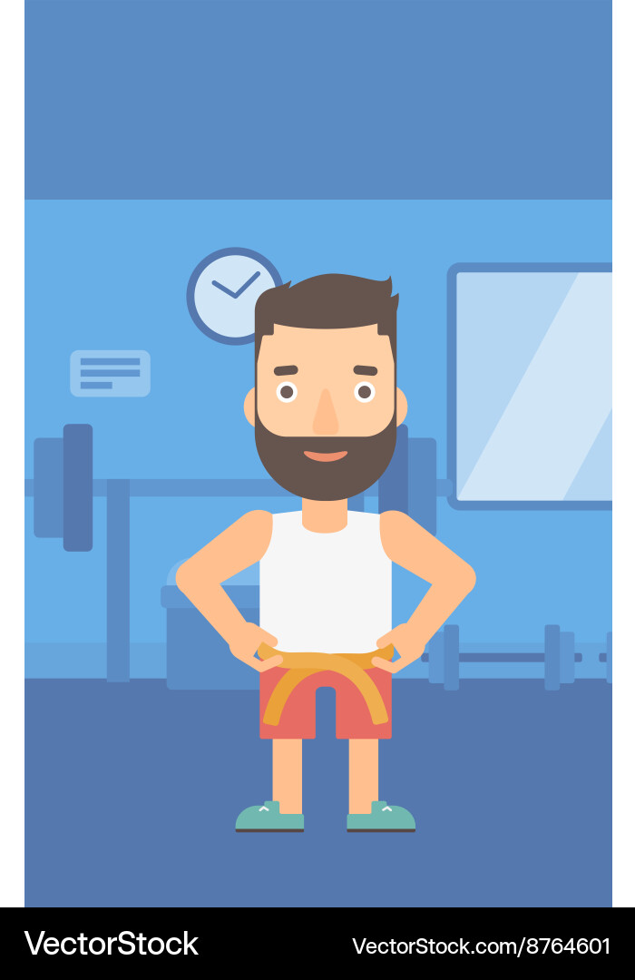 Man measuring waist Royalty Free Vector Image - VectorStock