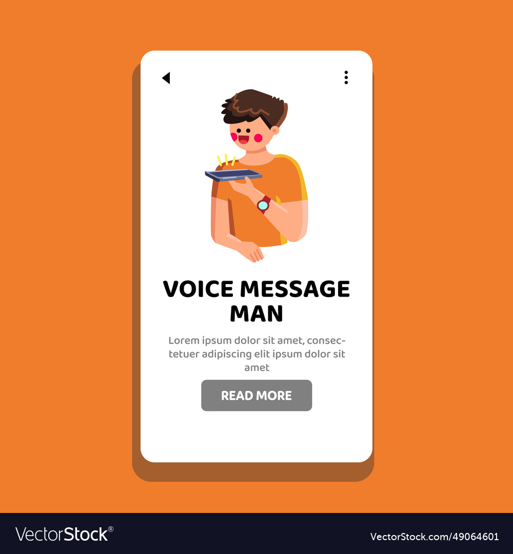 Mobile voice message man Royalty Free Vector Image