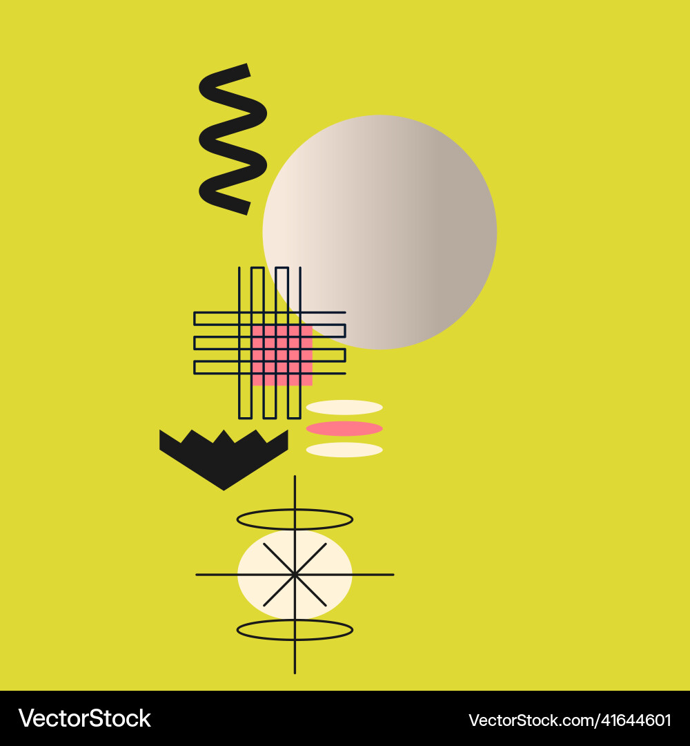 Modern geometric composition of various shapes Vector Image