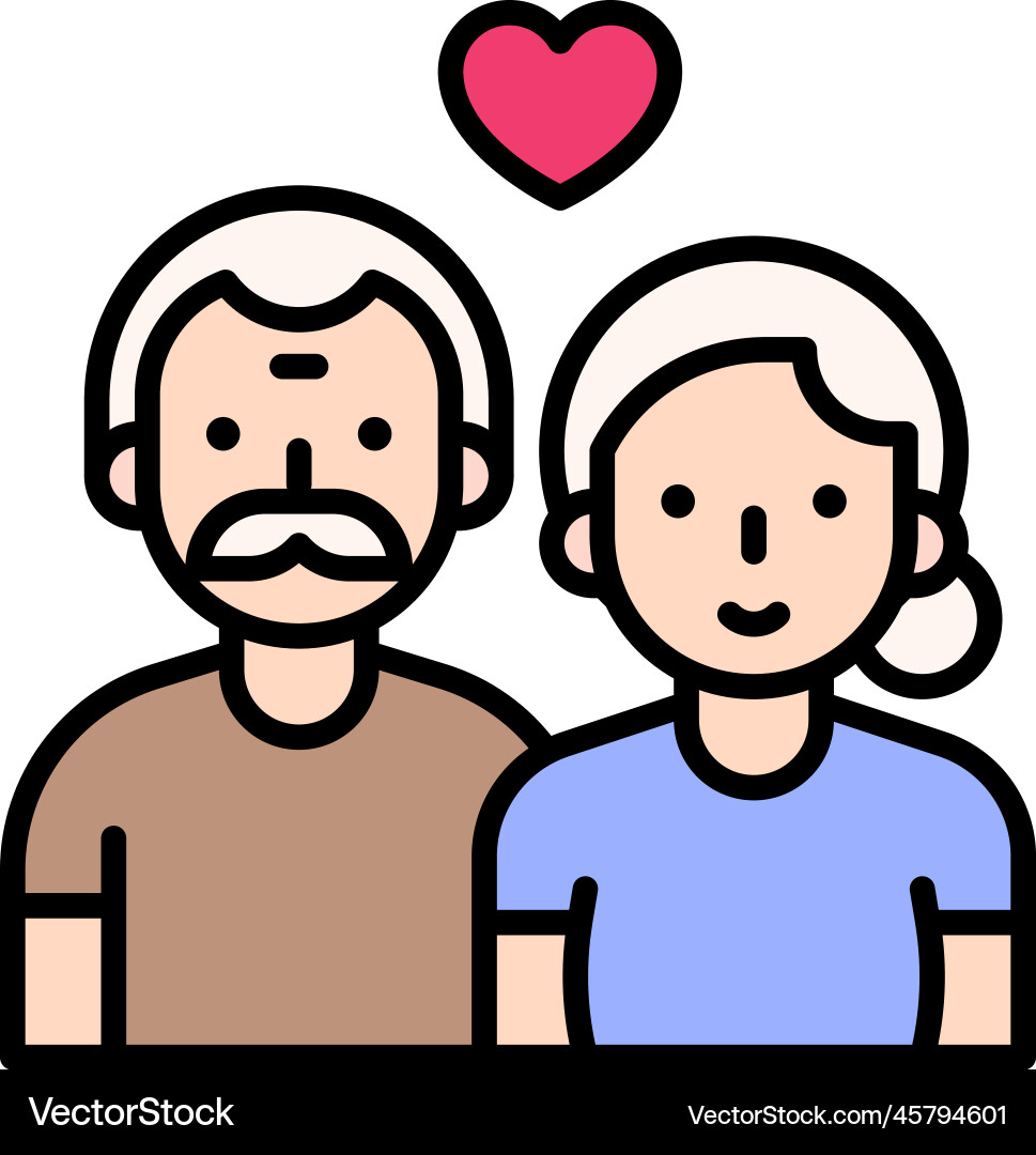 Old couple icon valentines day related Royalty Free Vector