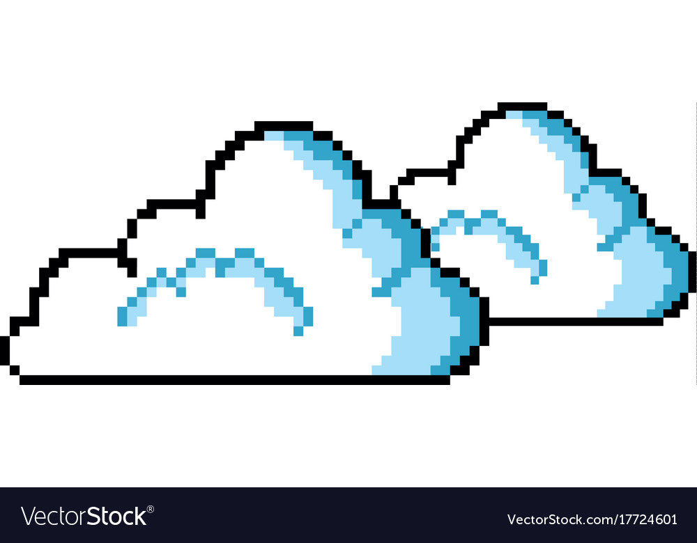 Pixelated cloud game icon Royalty Free Vector Image