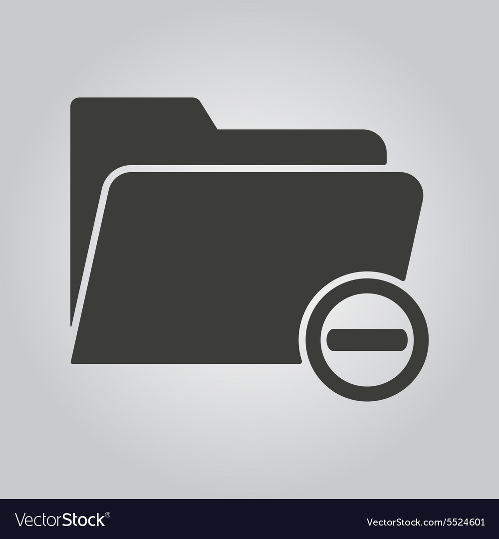 Remove from folder icon data and directory Vector Image