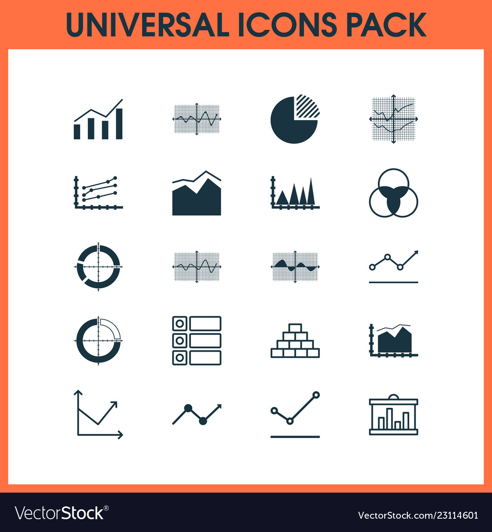 Set of graphs diagrams and statistics icons Vector Image