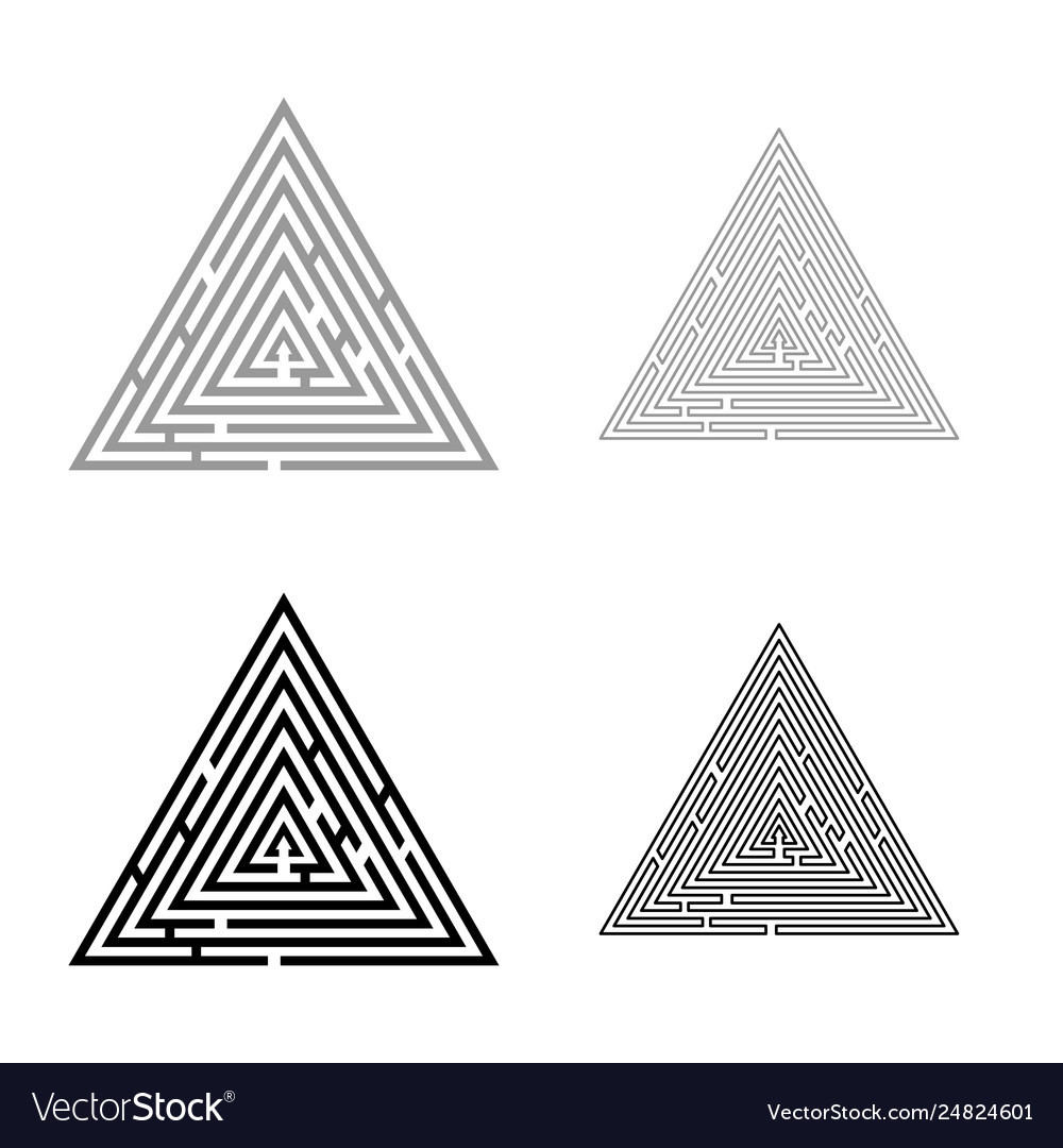 Triangular labyrinth maze conundrum Royalty Free Vector Triangular labyrinth maze conundrum Royalty Free Vector