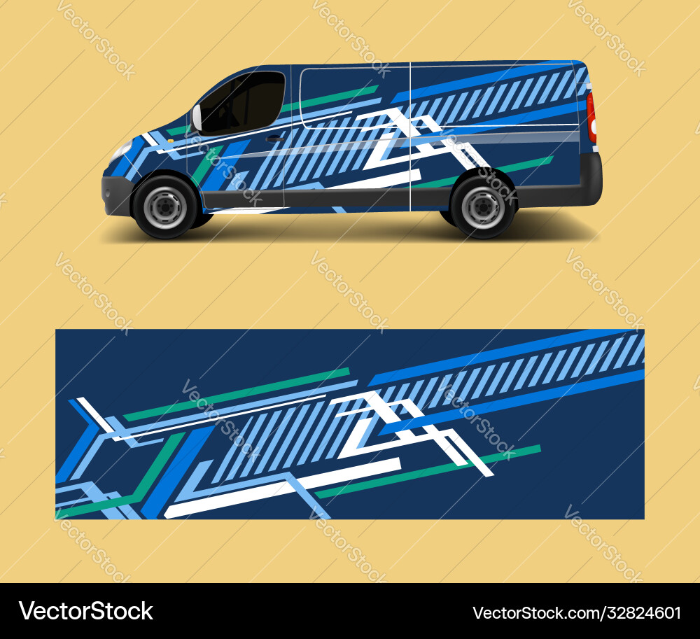 Van decal wrap design for company branding Vector Image