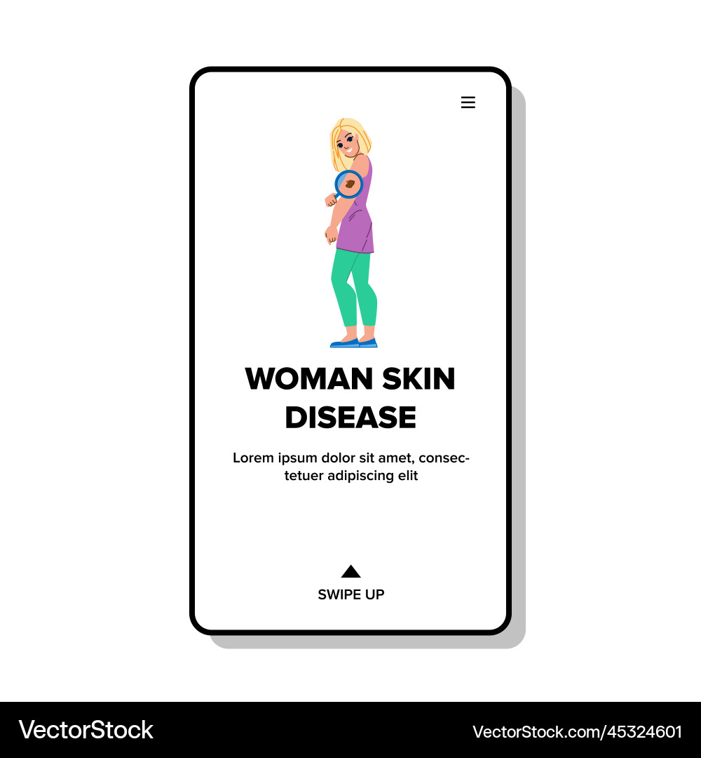 Woman skin disease Royalty Free Vector Image - VectorStock