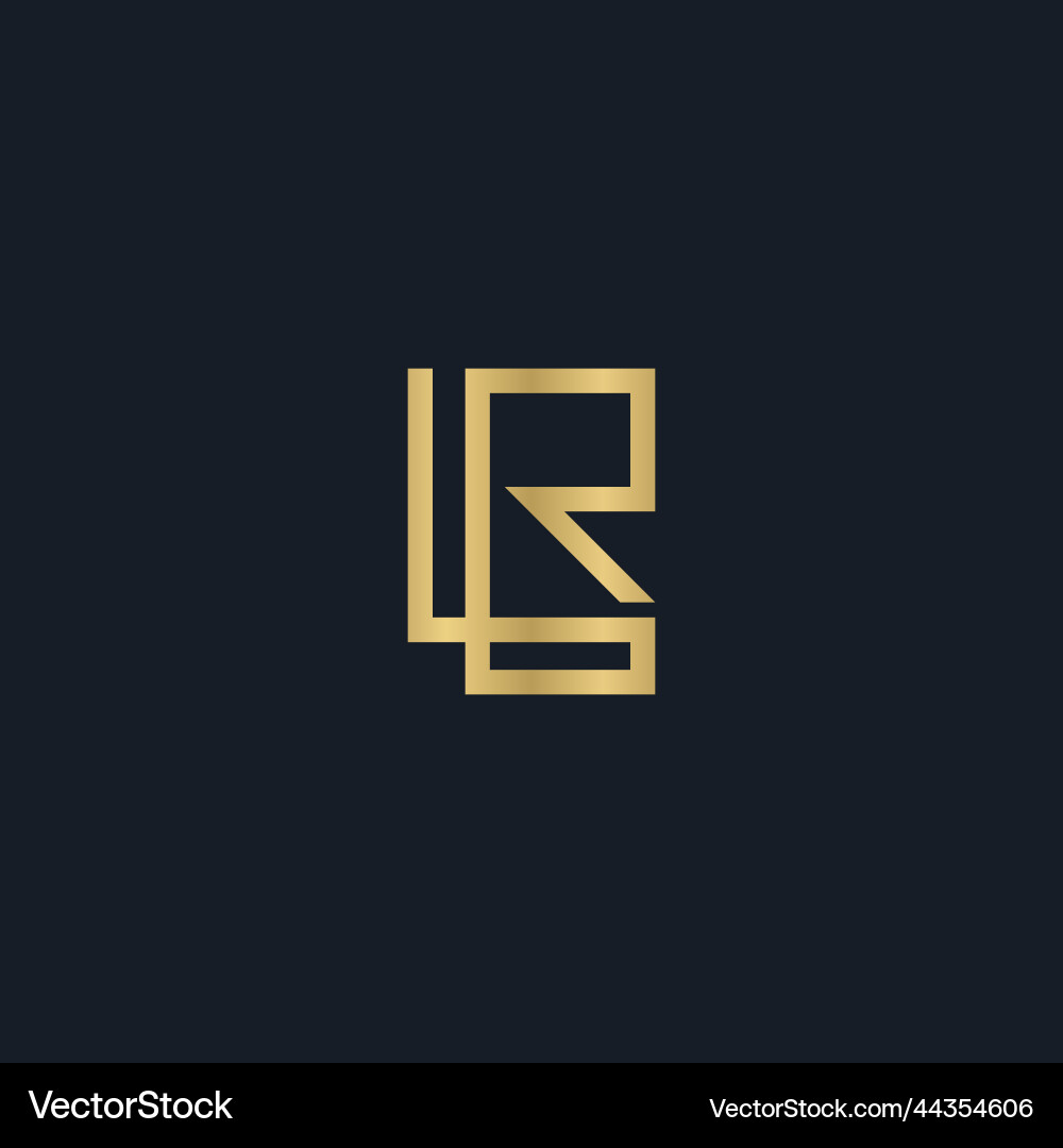 Alphabet initials logo lr rl l and r Royalty Free Vector