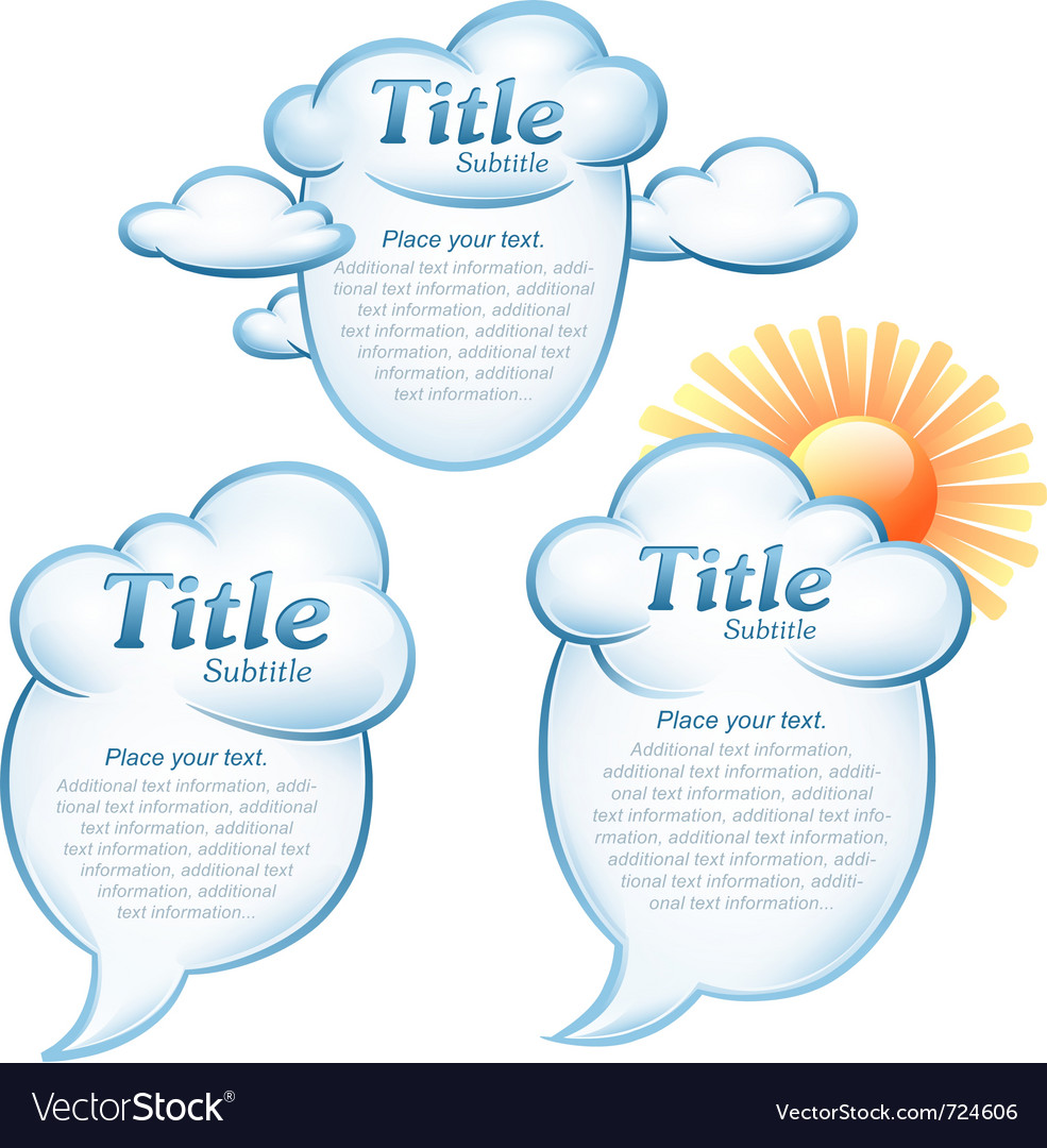 Clouds with message Royalty Free Vector Image - VectorStock