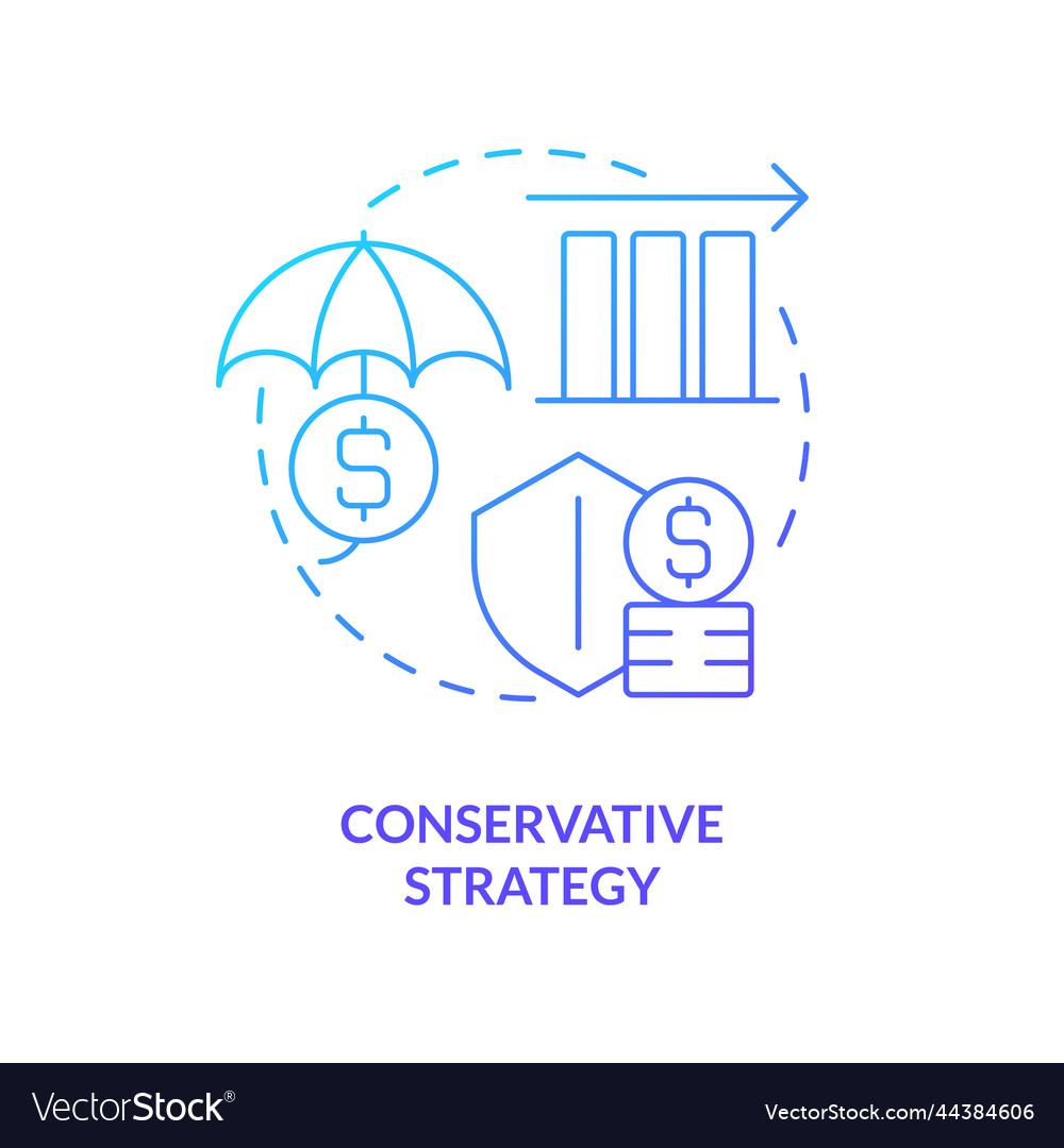 Conservative strategy blue gradient concept icon Vector Image