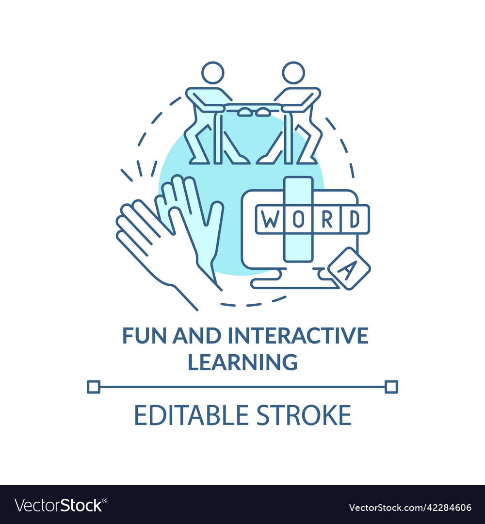 Fun and interactive learning turquoise concept Vector Image