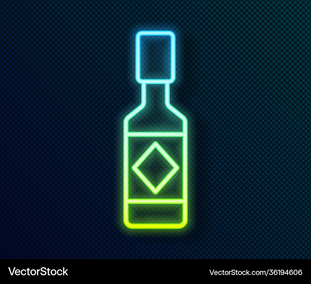 Glowing neon line tabasco sauce icon isolated Vector Image