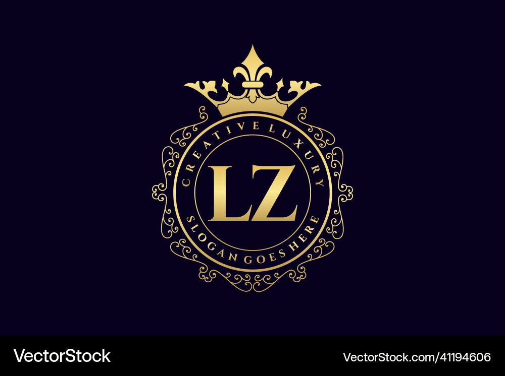 Lz initial letter luxury calligraphic feminine Vector Image