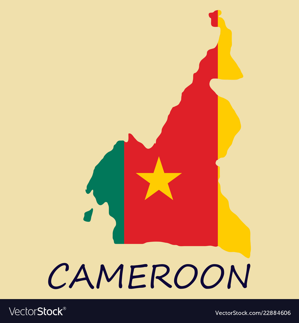 Map of cameroon with the image national Royalty Free Vector