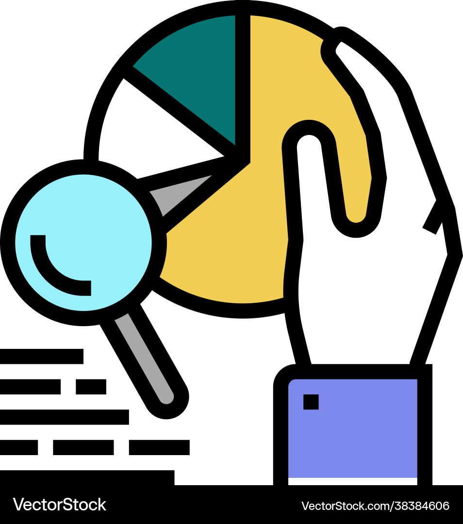 Market research color icon Royalty Free Vector Image