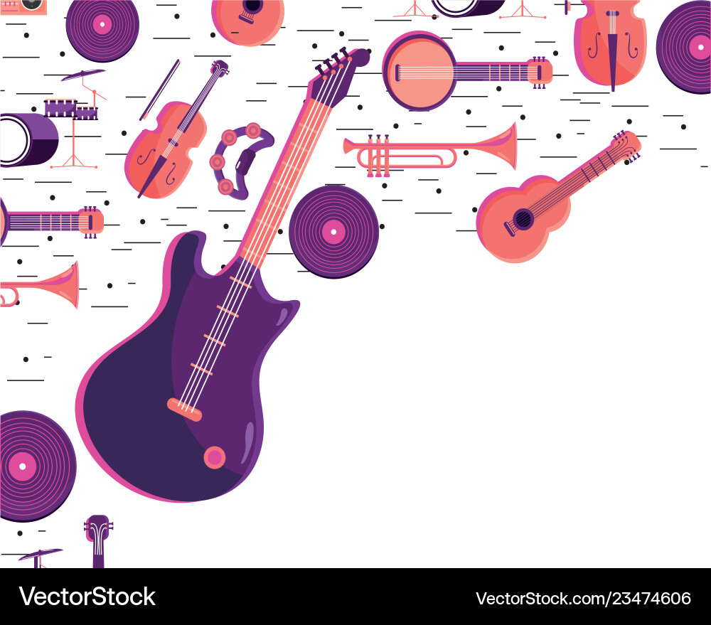 Music instrument cartoon Royalty Free Vector Image