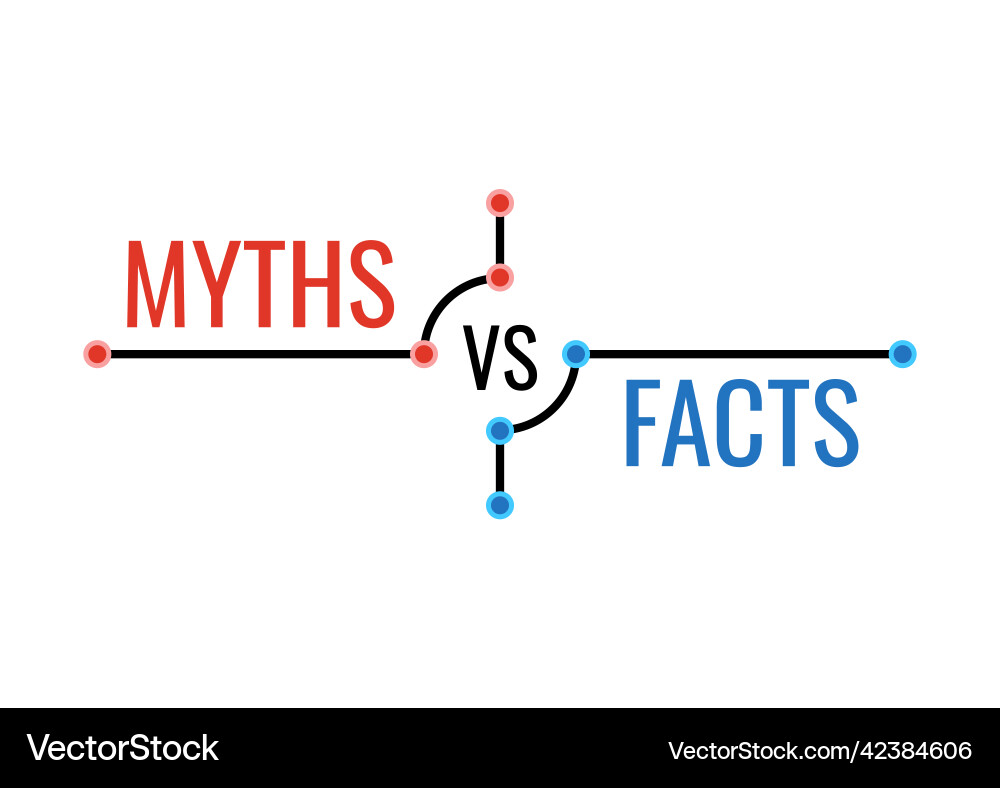 Myths vs facts badge flat icon Royalty Free Vector Image