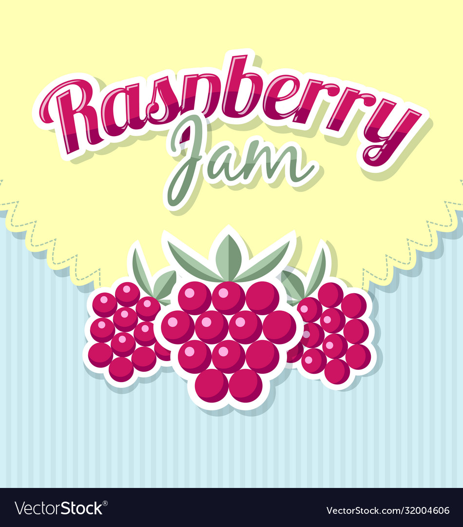 Raspberry jam label Royalty Free Vector Image - VectorStock