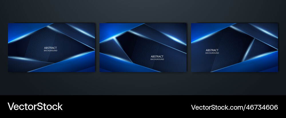 Set of modern realistic blue with shadow abstract Vector Image