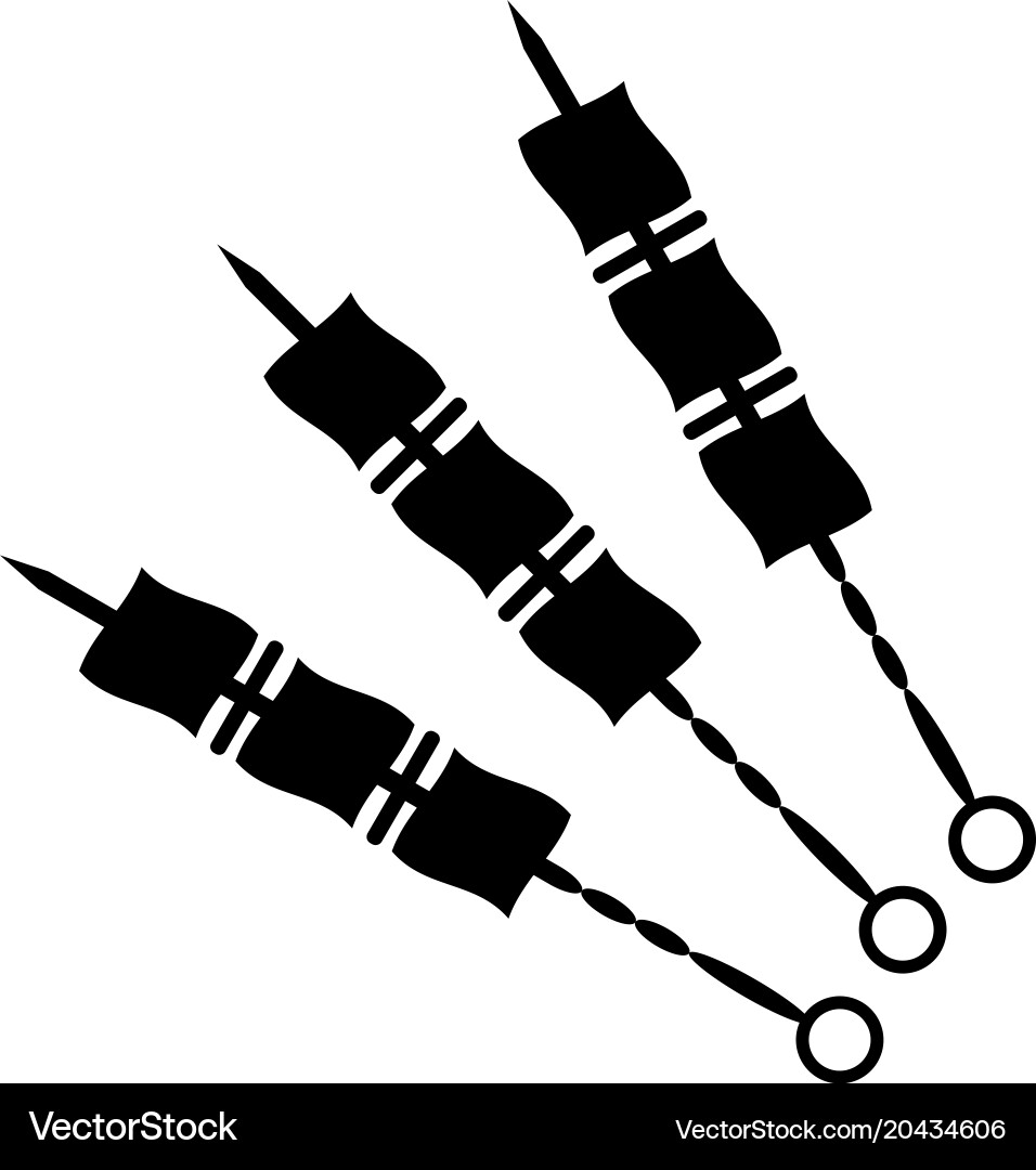 Shish kebab icon black color flat style simple Vector Image