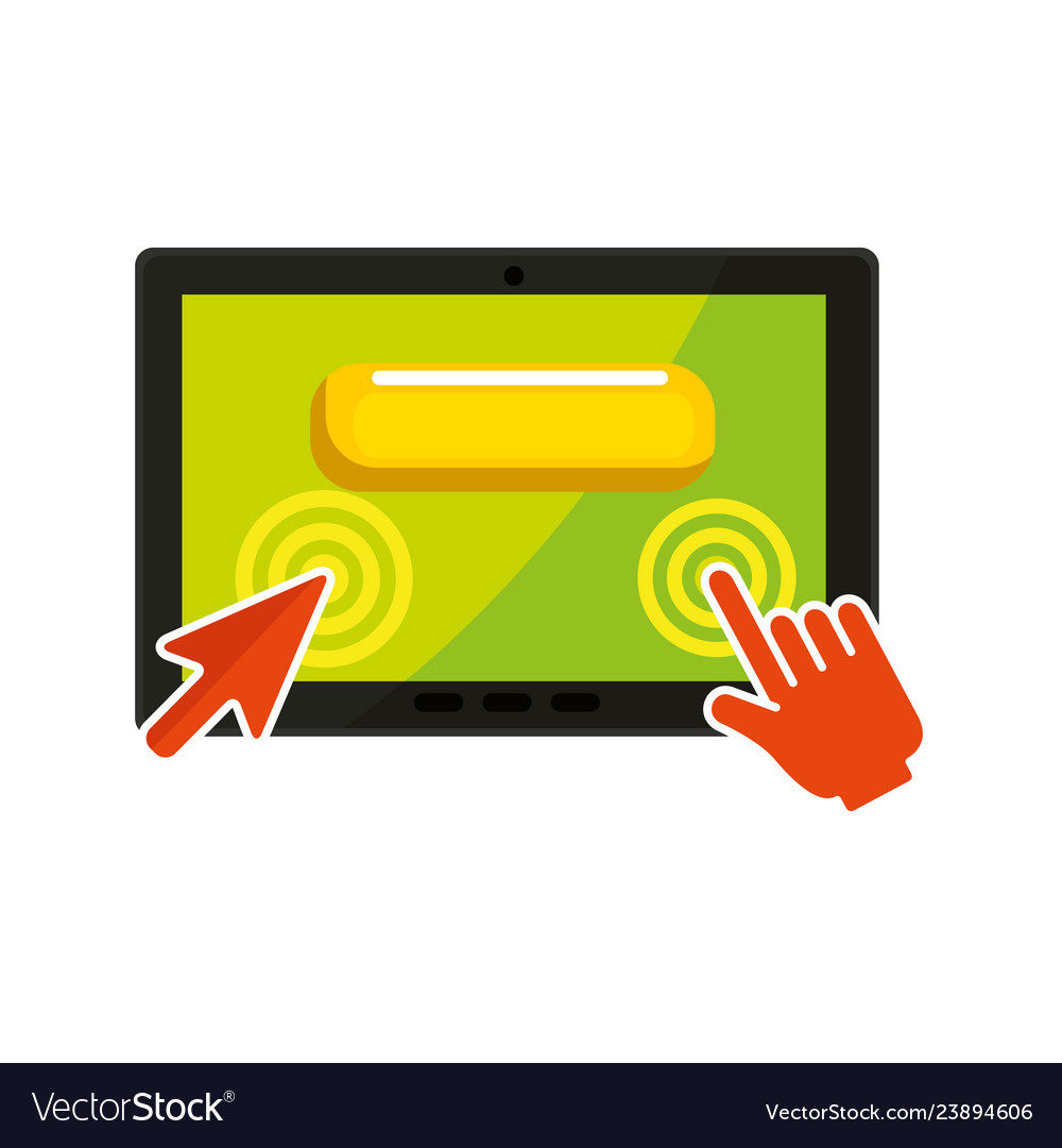 Tablet with cursor pointer Royalty Free Vector Image