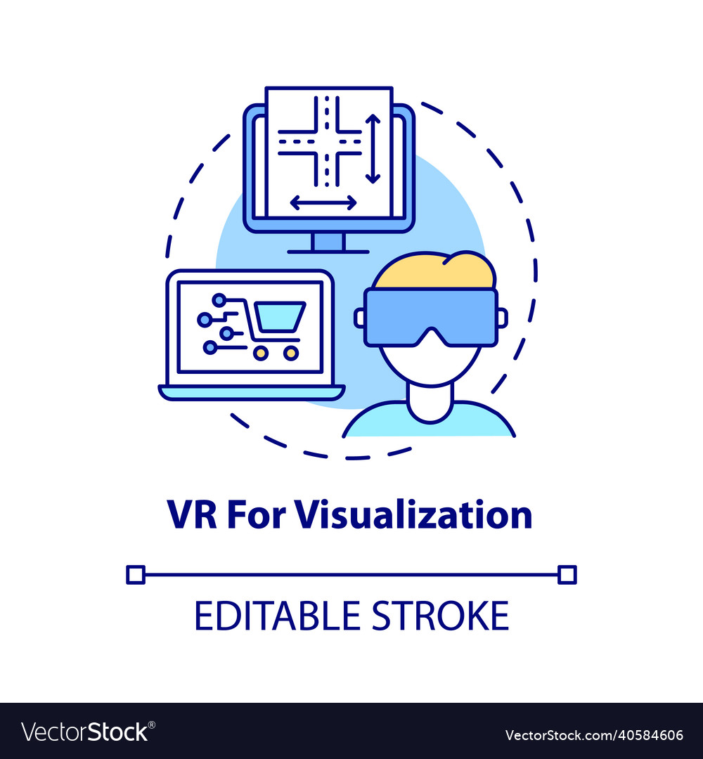 Vr for visualization concept icon Royalty Free Vector Image