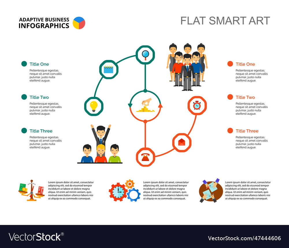 Workflow infographic slide template Royalty Free Vector