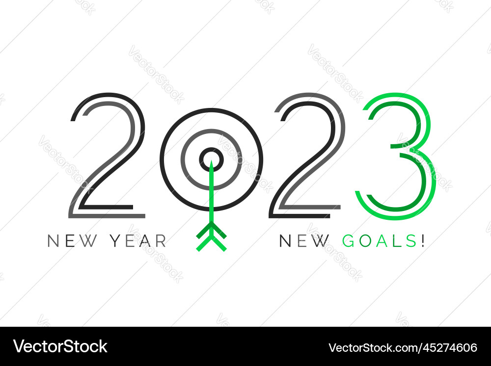 Year 2023 and new goals concept arrow target Vector Image