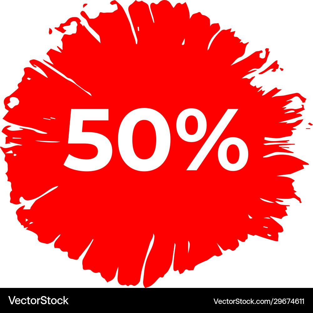 50 discount banner with ink blot design template Vector Image