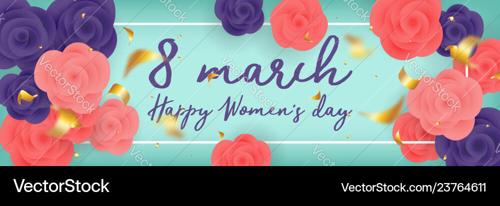 8 march rose happy womans day Royalty Free Vector Image
